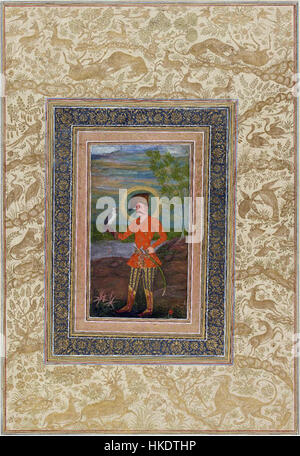 This historical painting depicts Abbas II of Persia with a Mughal ...