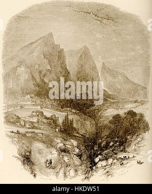 A painting by Christopher Wordsworth from 1882 depicting the Peneus ...