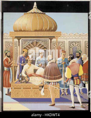 This painting depicts the Mughal Emperor Akbar overseeing the ...