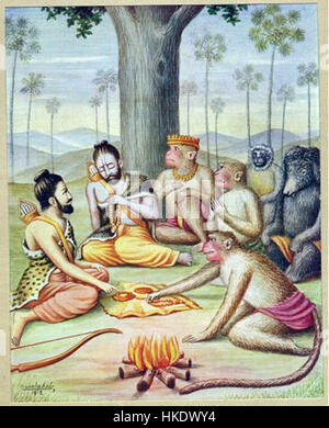 Rama Meets Sugreeva Stock Photo - Alamy