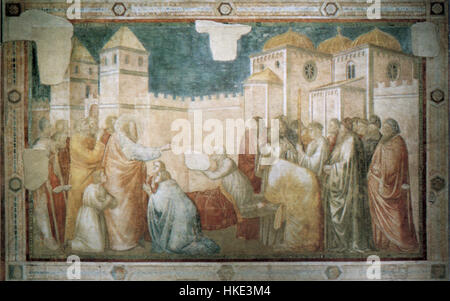 Giotto’s fresco 'Resurrezione di Drusiana' (1318) in the Cappella ...
