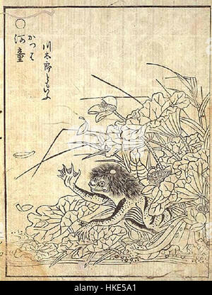 This artwork depicts a Kappa, a mythical creature from Japanese ...