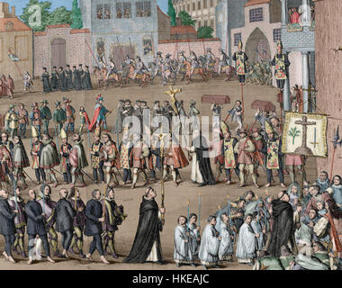 Spanish Inquisition. Auto de fe. Ritual of public penance of condemned ...