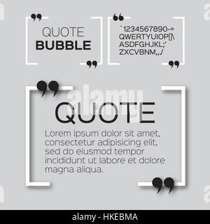 Quote bubble. Empty Citation text box template. Quote blank Stock Photo ...