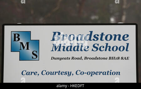 Broadstone Middle School near to Poole in Dorset, where police were ...