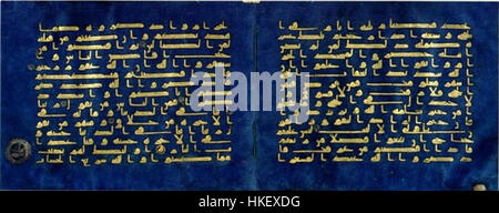 The Blue Qur'an - Qur'anic Manuscript Stock Photo - Alamy