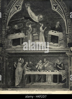 This religious painting depicts two miracles performed by the apostles ...