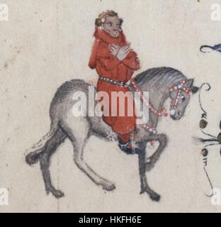 A detailed artwork from the Ellesmere Chaucer manuscript, illustrating ...