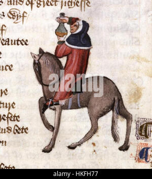 This illustration from the Ellesmere Manuscript depicts 'The Shipman ...