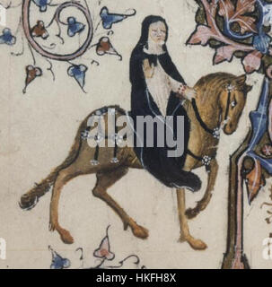 A detailed artwork from the Ellesmere Chaucer manuscript, illustrating ...