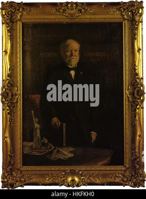 A portrait of Andrew Carnegie, the Scottish-American industrialist and ...