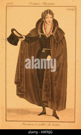 This 19th-century fashion plate depicts a morning dress, showcasing the ...