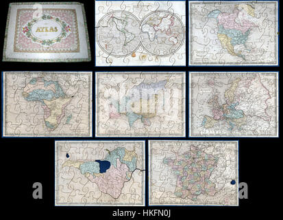 The 1845 Logerot Jigsaw Puzzle Atlas of the World is an antique map and ...
