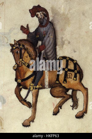 A detailed artwork from the Ellesmere Chaucer manuscript, illustrating ...