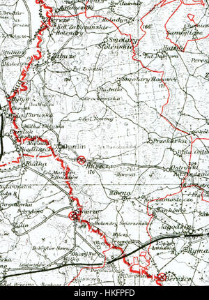 This map from 1936 shows the administrative layout of the Gmina Huszcza ...