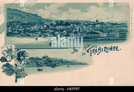 A vintage postcard showcasing the art of Trebizond, an ancient city on ...
