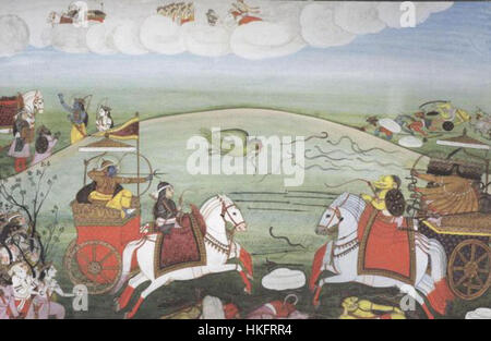 The 'Fight between Rama and Ravana' depicts the epic battle from the ...