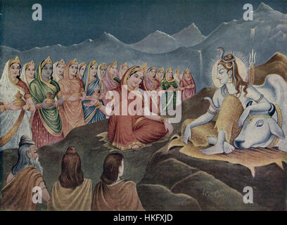 This artwork depicts the Hindu goddess Parvati, showcasing her ...