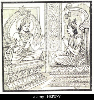 This artwork illustrates the mythological conversation between Manu ...