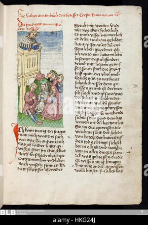 This illuminated manuscript page from 'Gesta Romanorum' depicts a ...