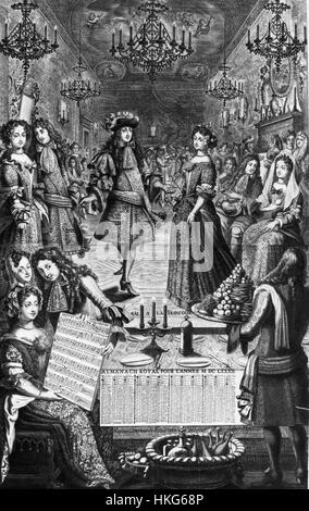 This artwork depicts King Louis XIV of France, known for his long reign ...
