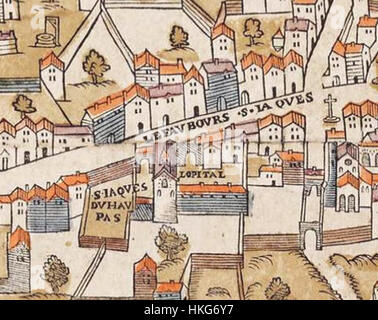 This map, 'Plan de Paris vers 1530', by Braun, illustrates Paris around ...