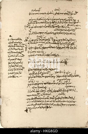 A manuscript of Aristophanes' comedy 'The Frogs,' preserved in ...