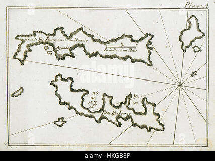 This 1804 map by Joseph Roux depicts the bay and port of Calvi in ...