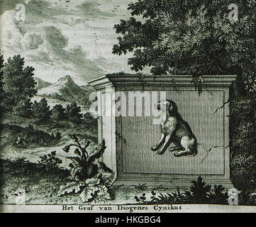 The painting titled 'Diogenes' depicts the ancient Greek philosopher ...