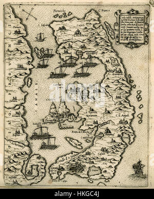 This 16th-century map of Corfu depicts the island's geography and ...