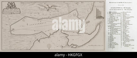A historical map of Alexandria, showcasing the layout and key landmarks ...