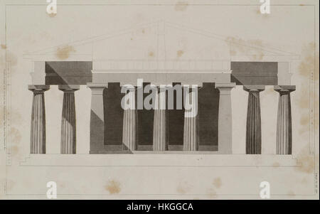 Section through the pronaos - Wilkins William - 1807 Stock Photo - Alamy