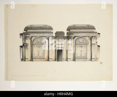 This architectural drawing shows the longitudinal section of the ...