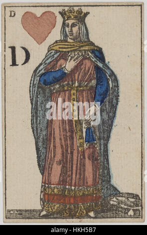 The 1810 French Empire card deck features a depiction of the Queen of ...