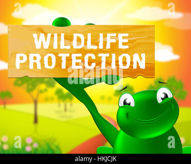 Frog With Nature Preserve Sign Means Conservation 3d Illustration Stock ...