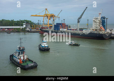 Puerto Limon, Costa Rica on a road map Stock Photo - Alamy