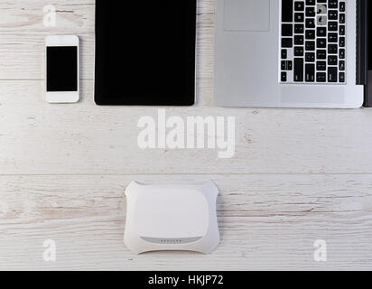 Router and smartphone Stock Photo - Alamy