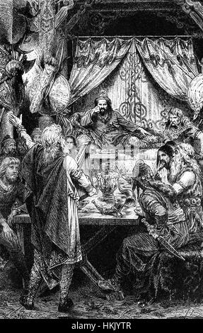 ATTILA THE HUN (c 406-453) ruler of the Hunic Empire as shown in the ...