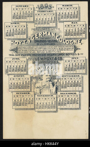 Ladies Perfumed Calendar 1895 [back] Stock Photo - Alamy