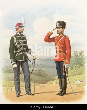 The illustration depicts the evolution of military uniforms, showing ...