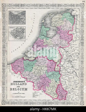 This 1866 map by *Johnson* provides a detailed depiction of the world ...