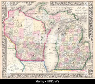The 1864 Mitchell map of the United States is a historical cartographic ...