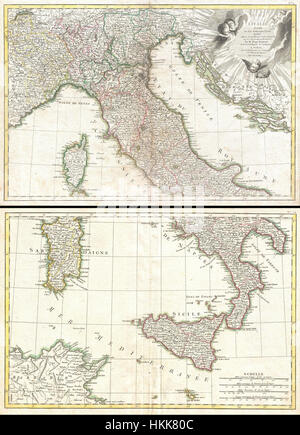 This 1770 two-part map of Italy by Rizzi Zannoni is a historical and ...