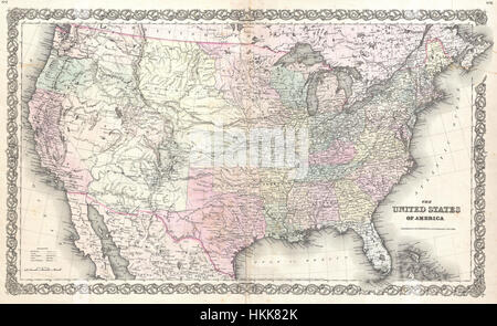 The 1855 Colton Map of the United States is an antique map that depicts ...