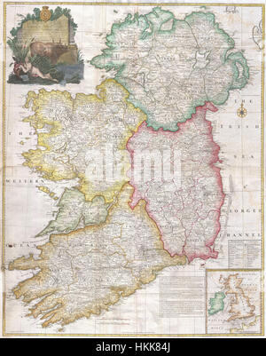 The 1794 Rocque Wall Map of Ireland is a historical map that ...