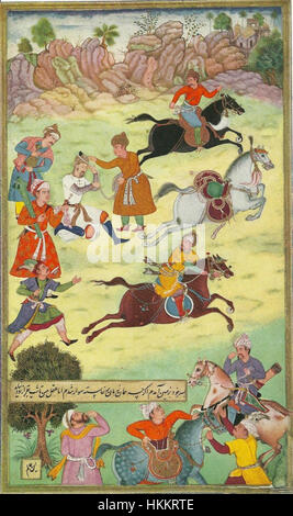This image captures Babur, the founder of the Mughal Empire, inspecting ...