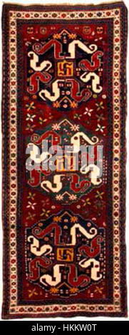 The Armenian Dragon Rug, from the 19th century, features a detailed ...