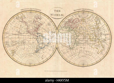 Map of the World Hemispheres Stock Photo - Alamy