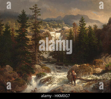 This oil painting by Andreas Achenbach captures the scenic beauty of ...