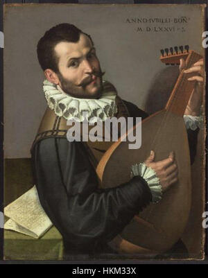 Bartolomeo Passarotti - Man playing a lute Stock Photo - Alamy